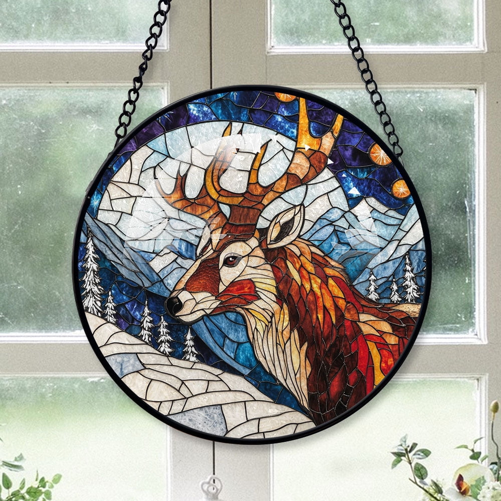 Ibex Ornament Christmas 2025, Ibex Stained Glass Window Panel ...
