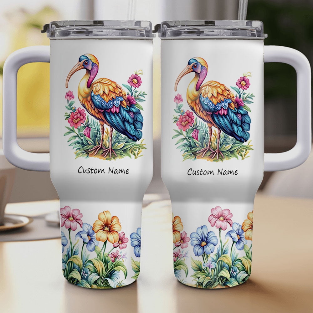 Ibis Lover Tumbler 40oz With Handle & Straw - Personalized Stainless ...