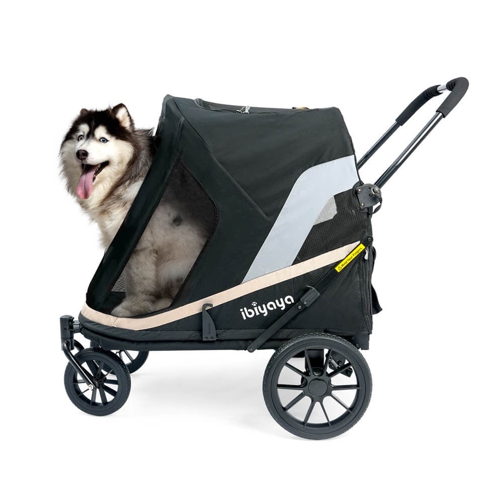Ibiyaya Grand Cruiser Large Dog Stroller with 4-Wheel Foldable Big Dog ...
