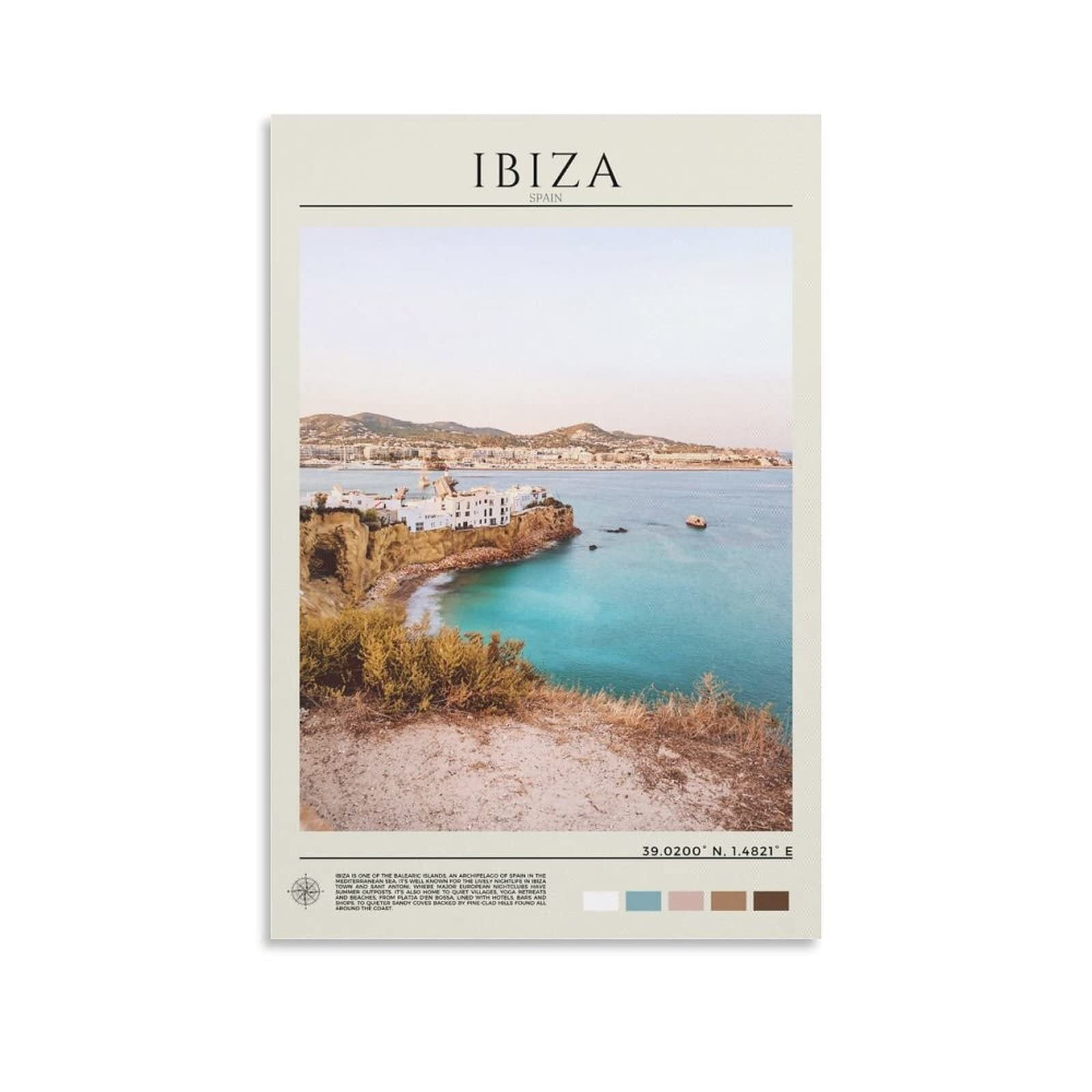 Ibiza Photo Art Print Poster Spain Ibiza Poster Gift Canvas Art Poster and Wall Art Picture ...