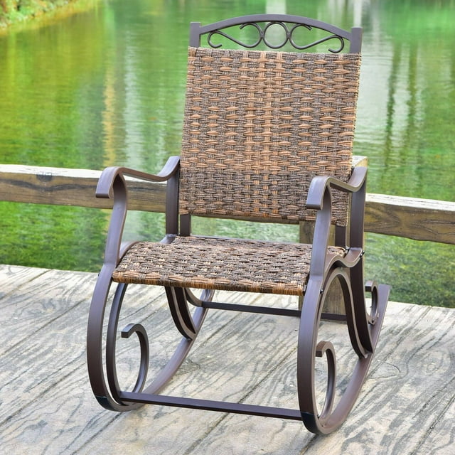 Ibiza Resin Wicker Aluminum Porch Rocker - Walmart.com
