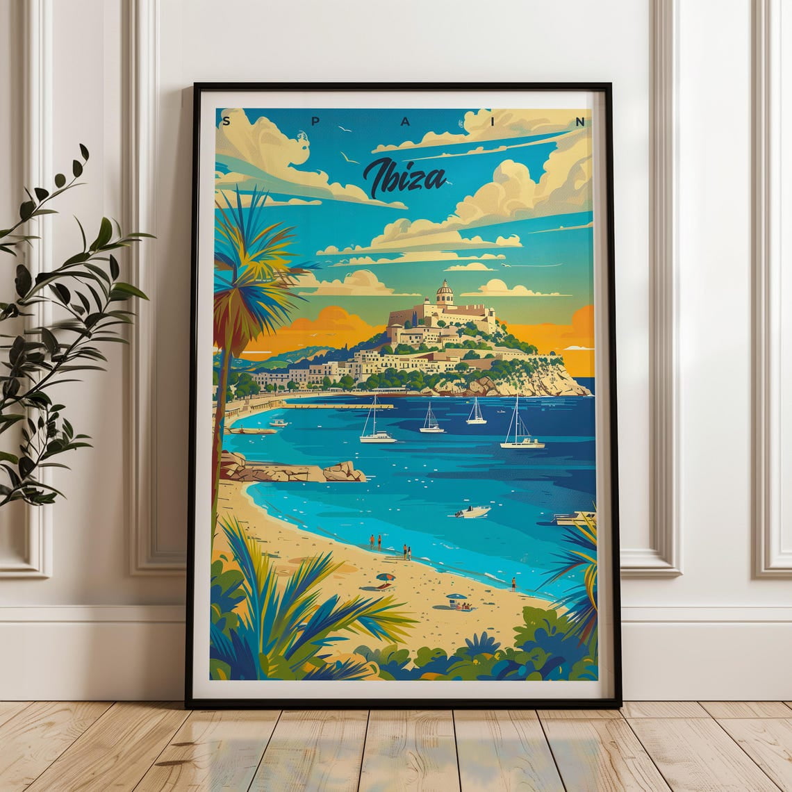 Ibiza Travel Poster - Spain Wall Art Print, Illustration Poster, Home & Office Decor, Gift Idea ...