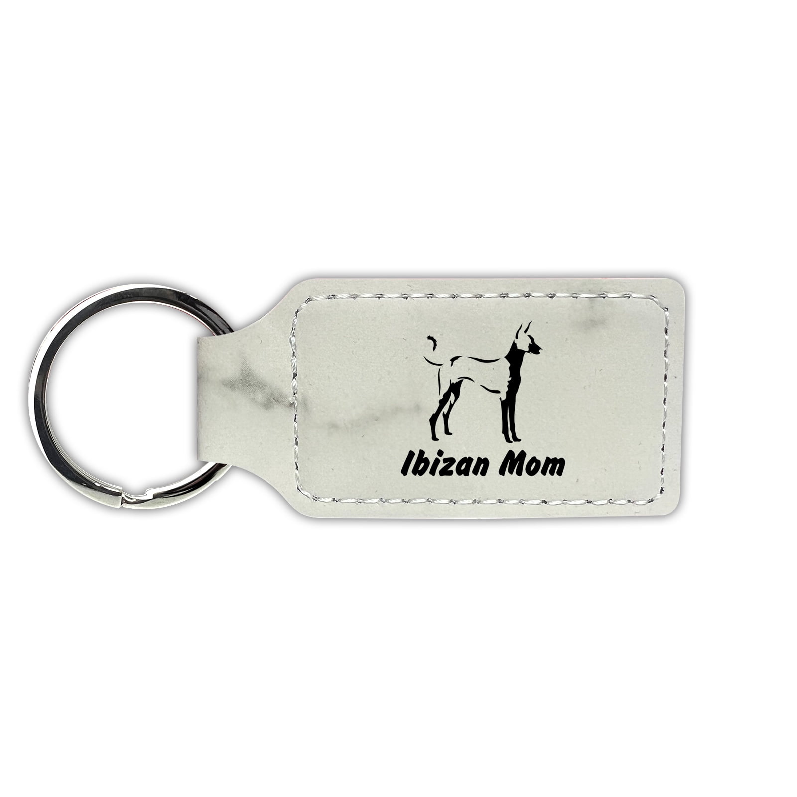 Ibizan Mom Keychain Leatherette Rectangle - Laser Engraved - Many ...