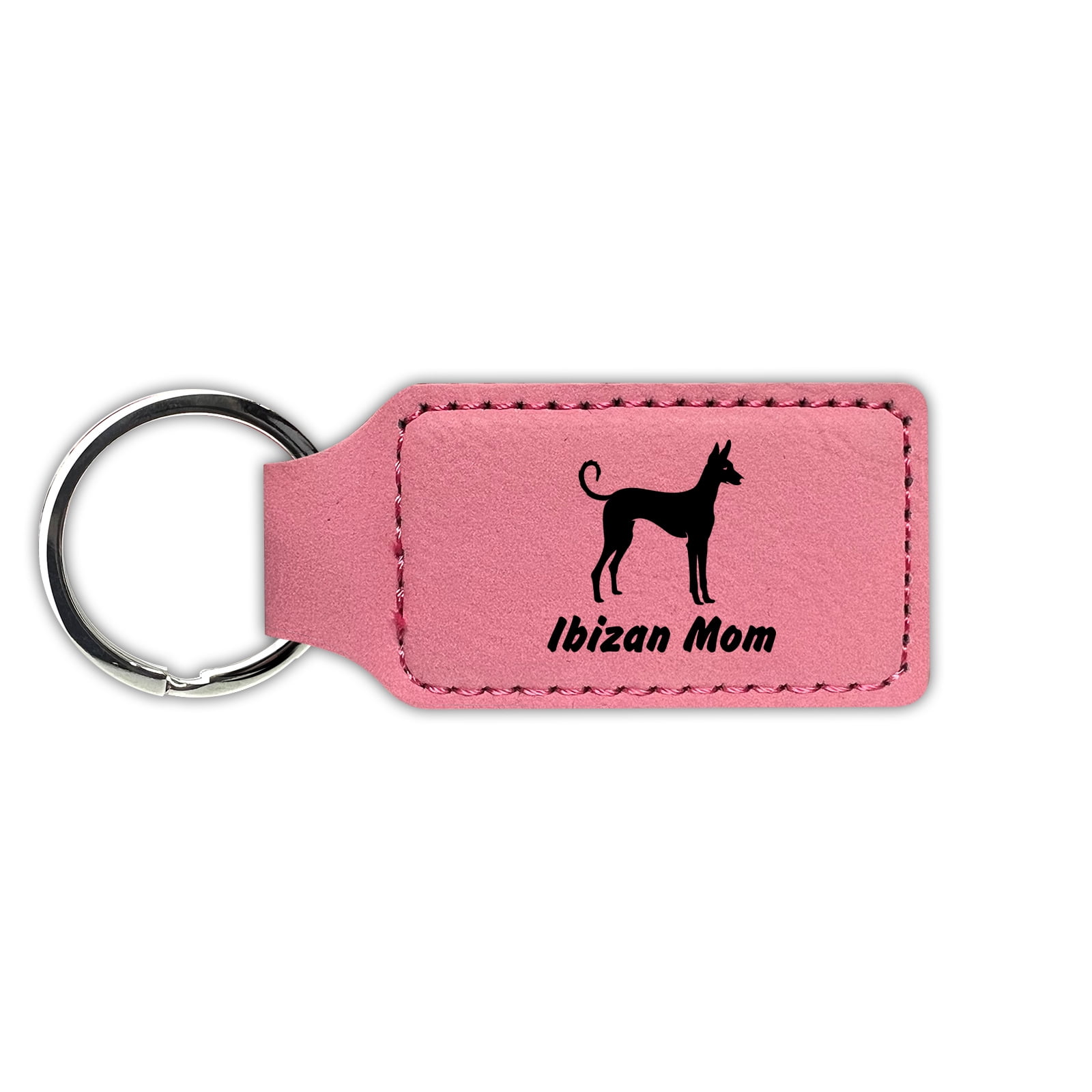 Ibizan Mom Keychain Leatherette Rectangle - Laser Engraved - Many ...