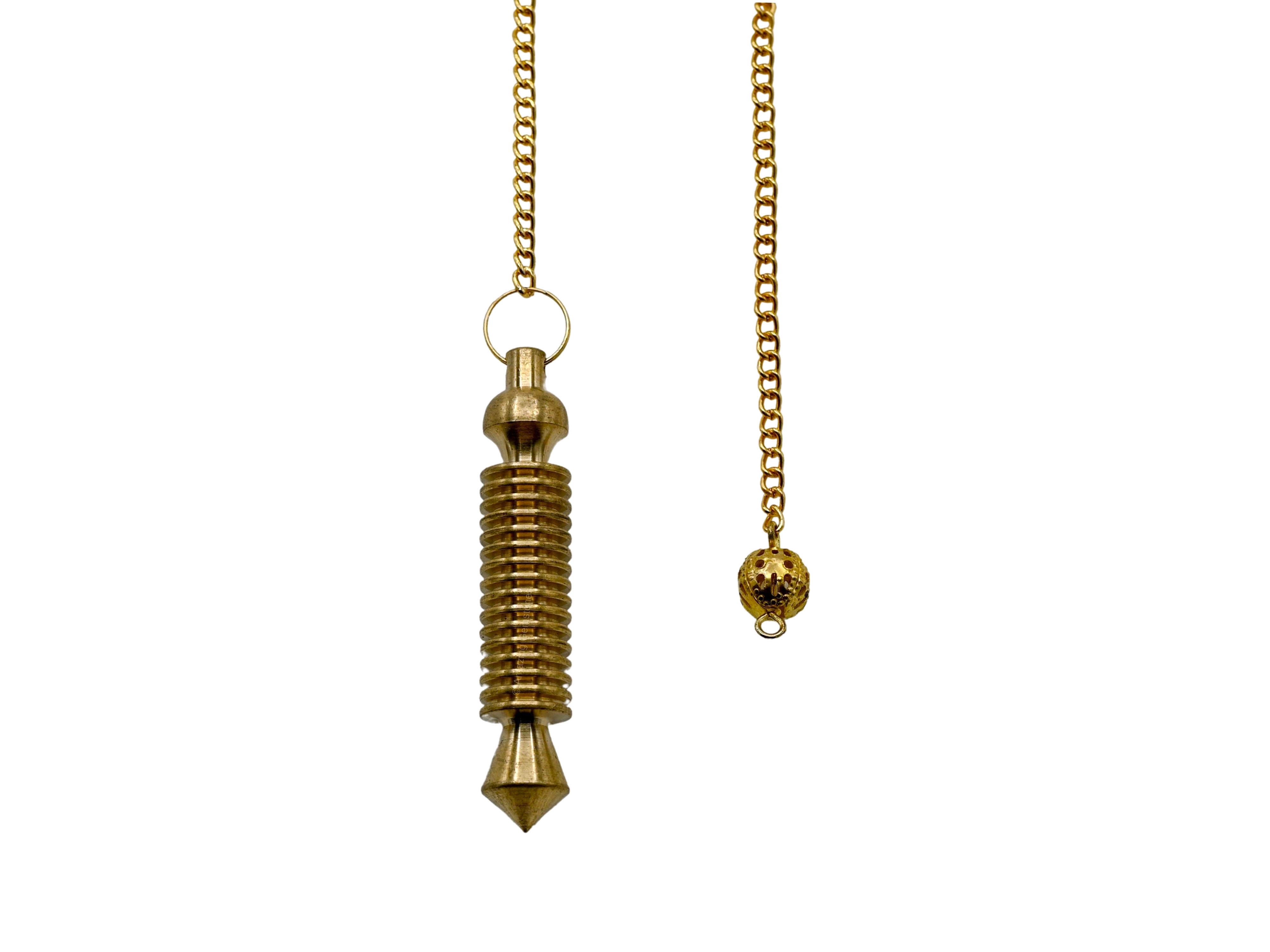 Amazing Gemstone Brass Copper Pendulum, Dowsing Pendulum, Gold, 1.5 ...