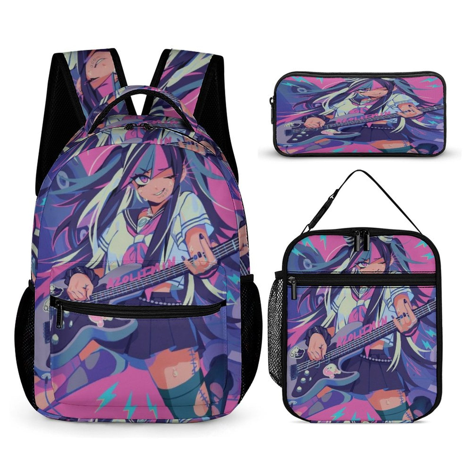 Ibuki Mioda 3 Piece Backpack Set Anime Casual Daypack with Lunch Bag ...