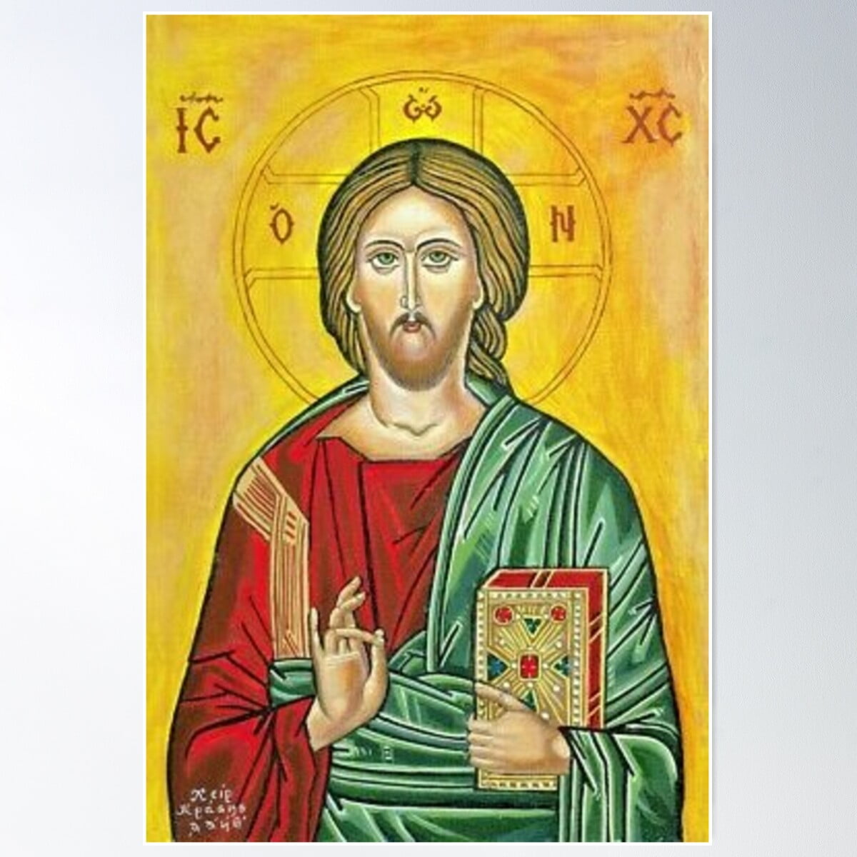 Ic Xc Nika Jesus Christ Icon Poster Wall Art, Modern Wall Decor For ...