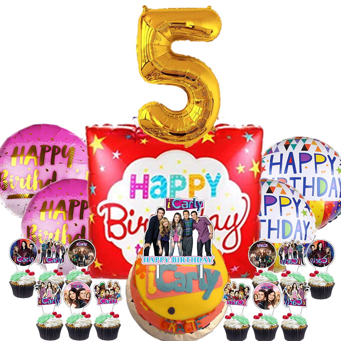 Icarly Party Supplies 5th Decor Kit Balloons Birthday Cake Topper ...