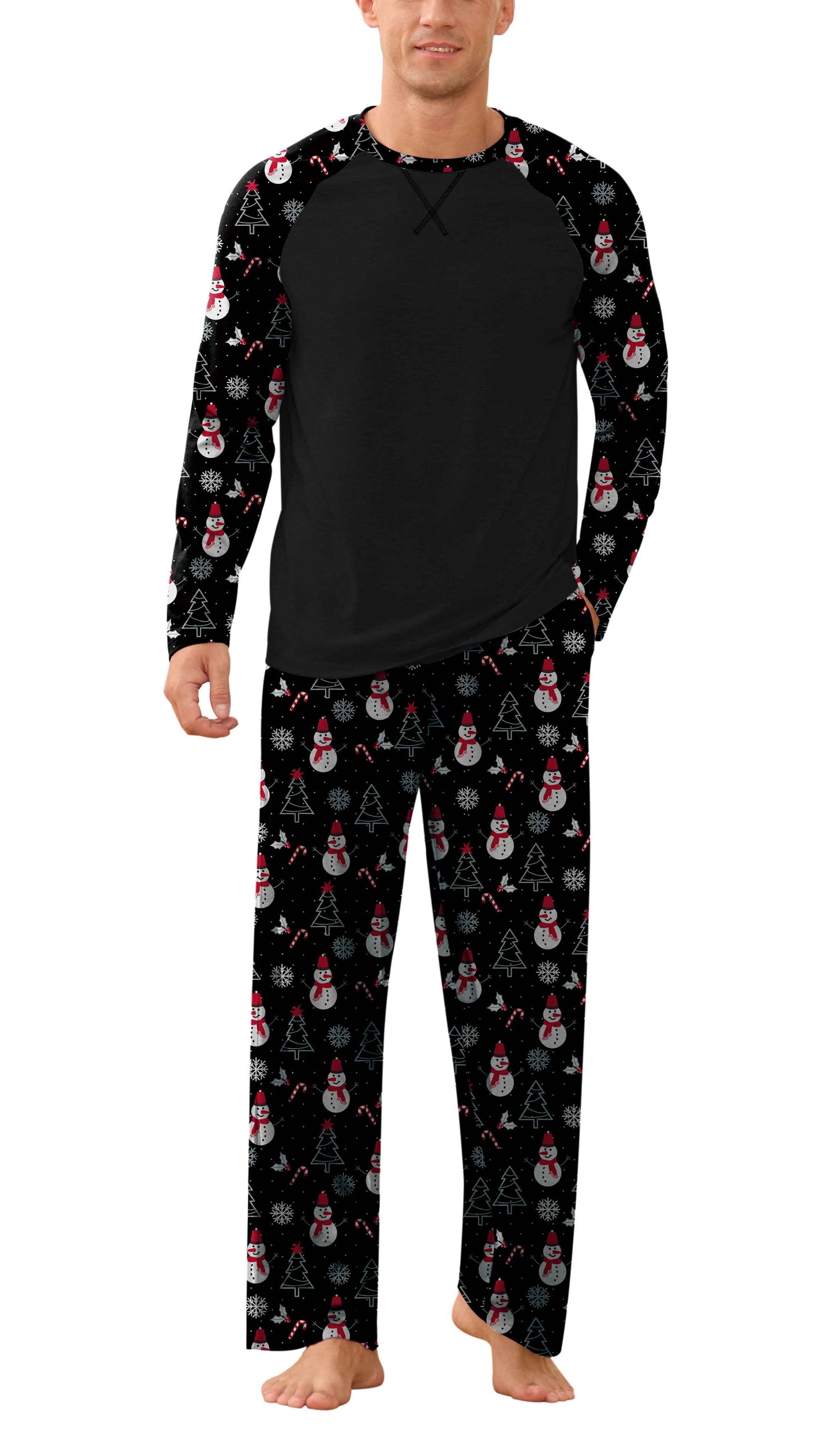 Iceglad Men's Pajamas Set Soft Cotton Long Sleeve Sleepwear with ...