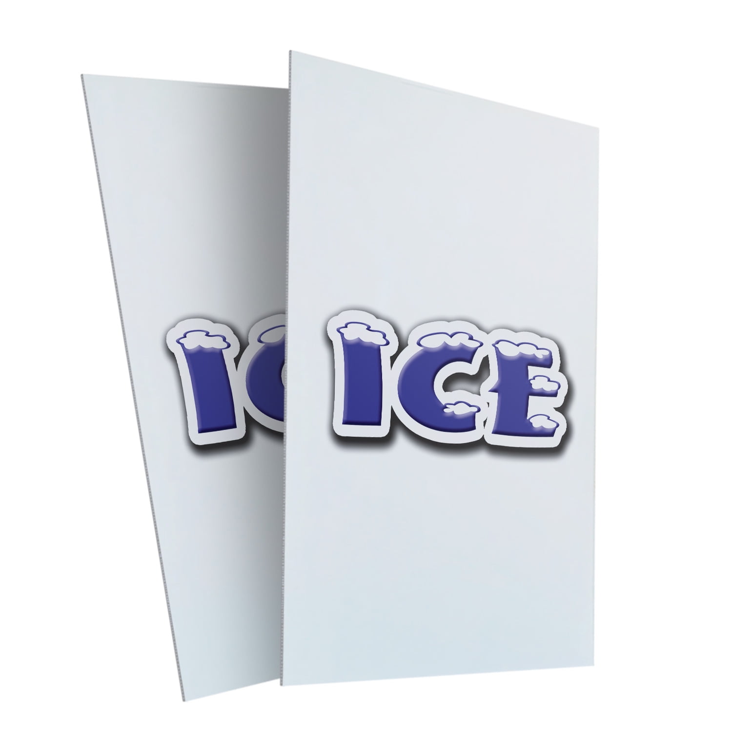 Ice (2-PACK) 24" x 36" Plastic Signs | Sign Insert 4mm Corrugated ...