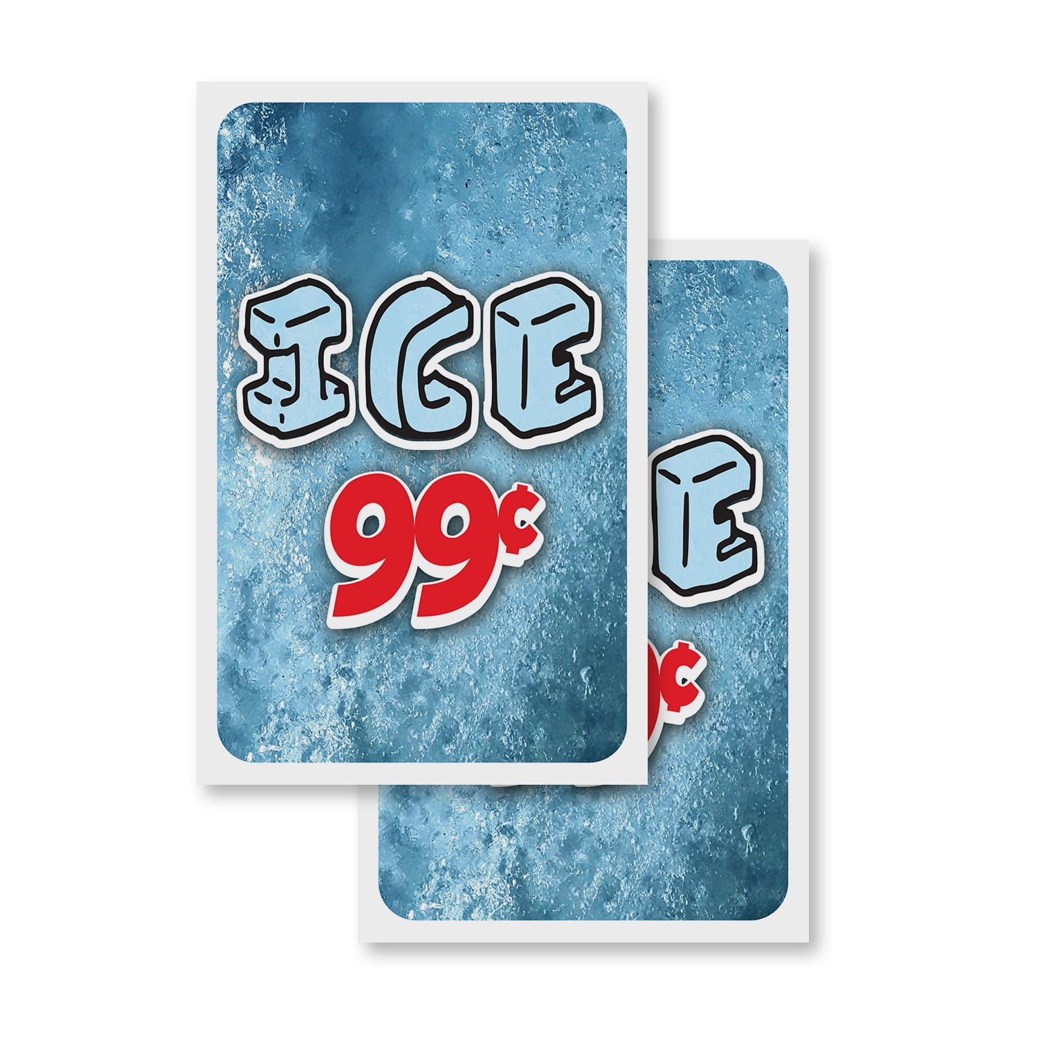 Ice 99 Cents (2-PACK) 24" x 36" Vinyl Decals | Sign Insert Peel & Stick ...