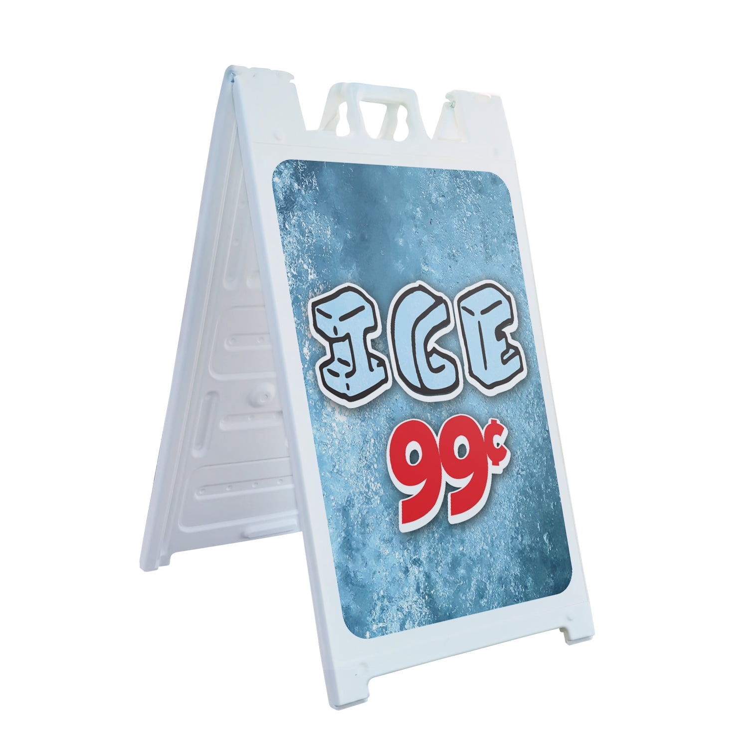 Ice 99 Cents 24" x 36" Double Sided A-Frame Sidewalk Sign, Includes 2 ...