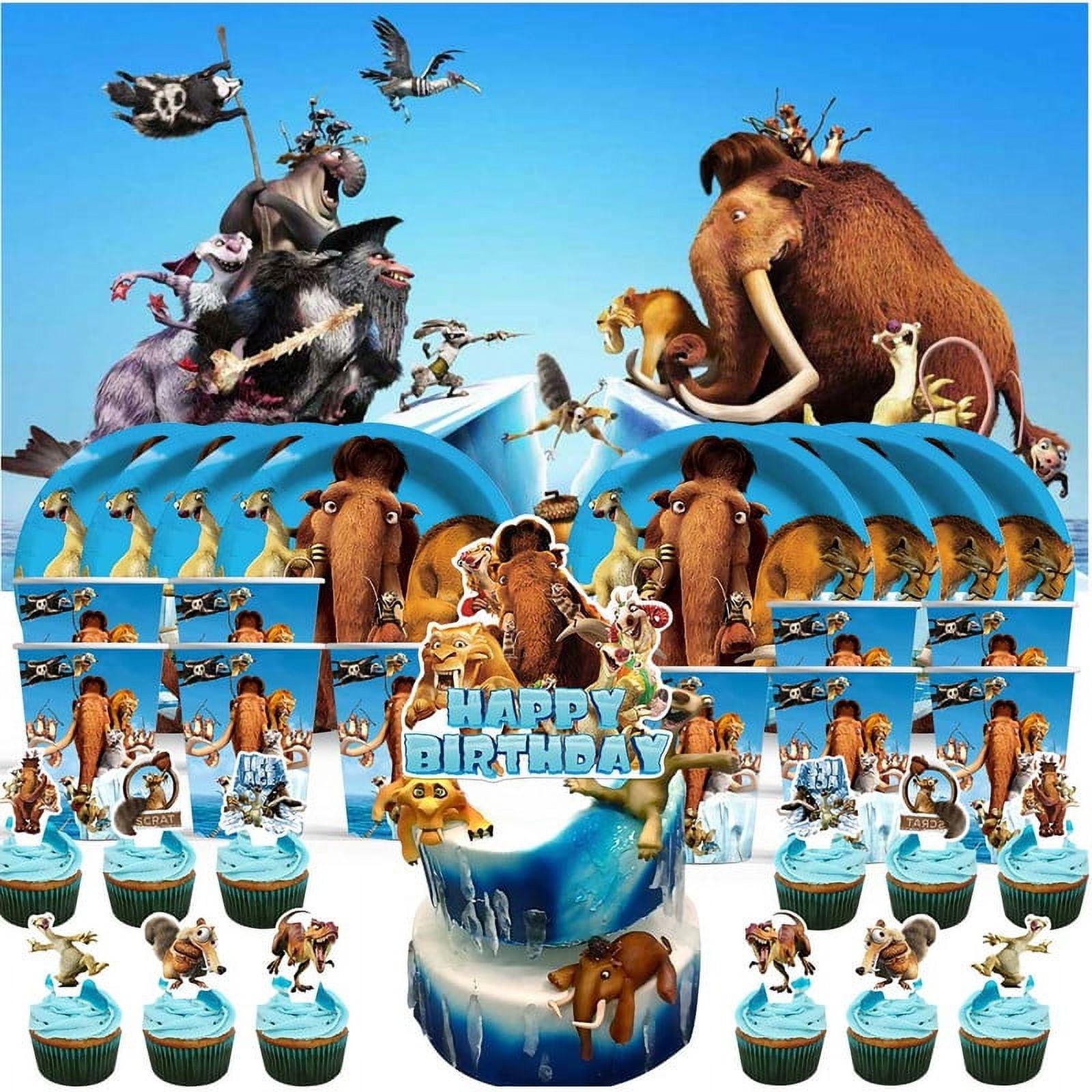 Ice Age Birthday Cups Party Supplies Decor Backdrop Paper Plates Fans ...