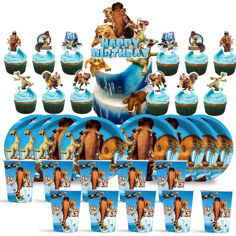 Ice Age Birthday Cups Party Supplies Plates Decorations Cake Topper ...