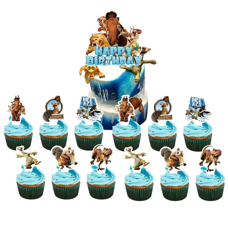 Ice Age Cake Topper CupcakeS Set Birthday Party Supplies Decoration ...