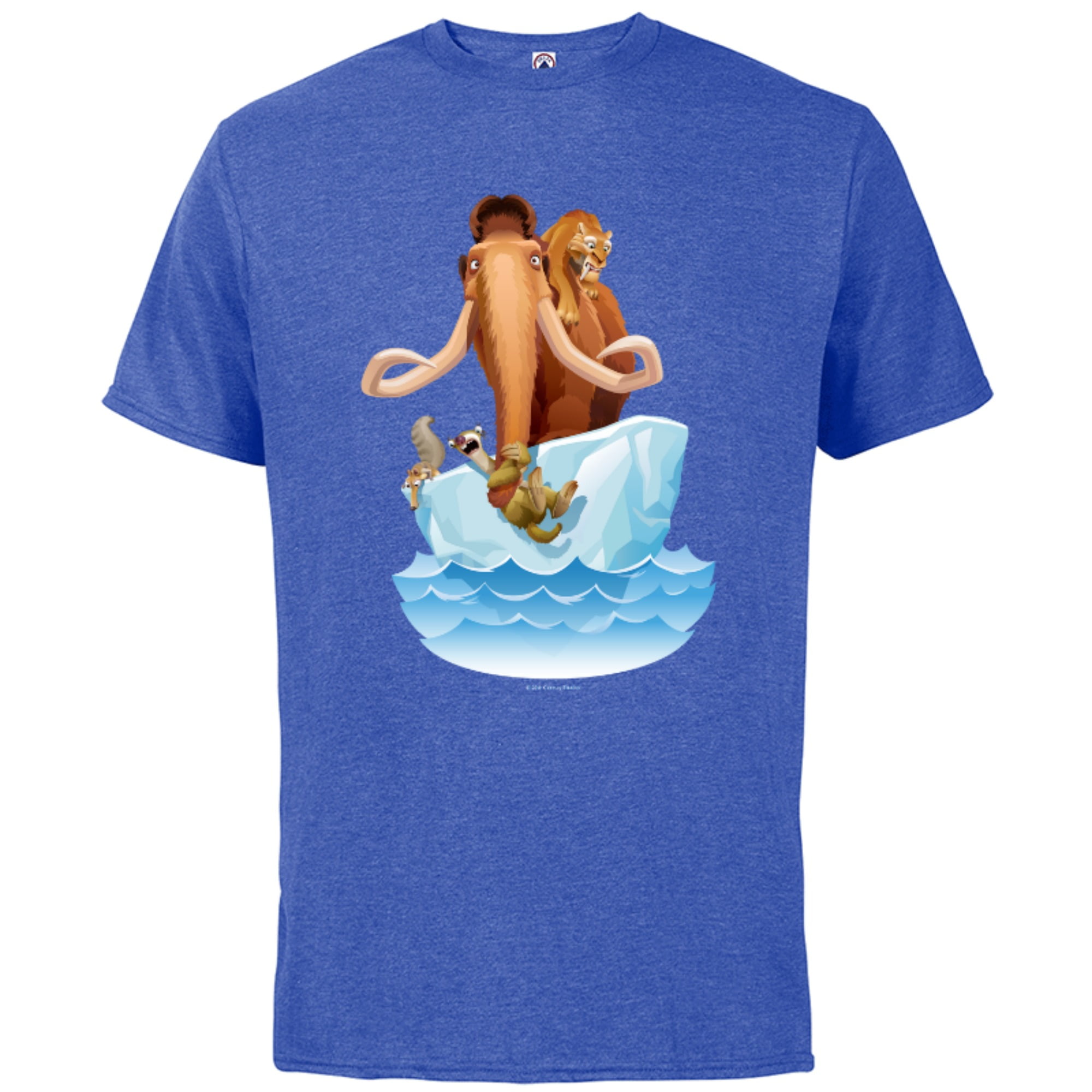Ice Age Manfred Diego Sid and Scrat on Iceberg - Short Sleeve Cotton T ...