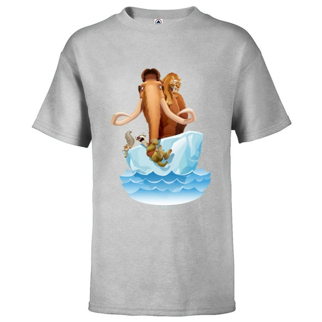 Ice Age Manfred Diego Sid and Scrat on Iceberg - Short Sleeve T-Shirt ...