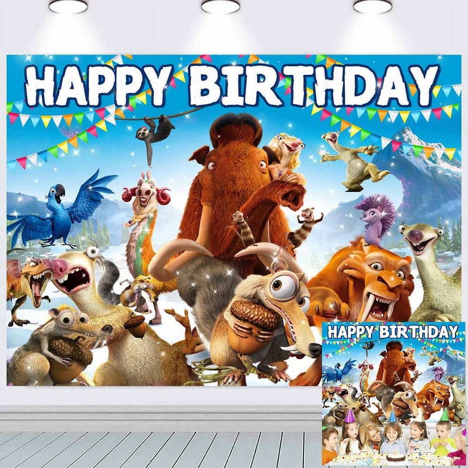 Ice Age Party Supplies Background Backdrop Taspestry Banner Post Decor ...
