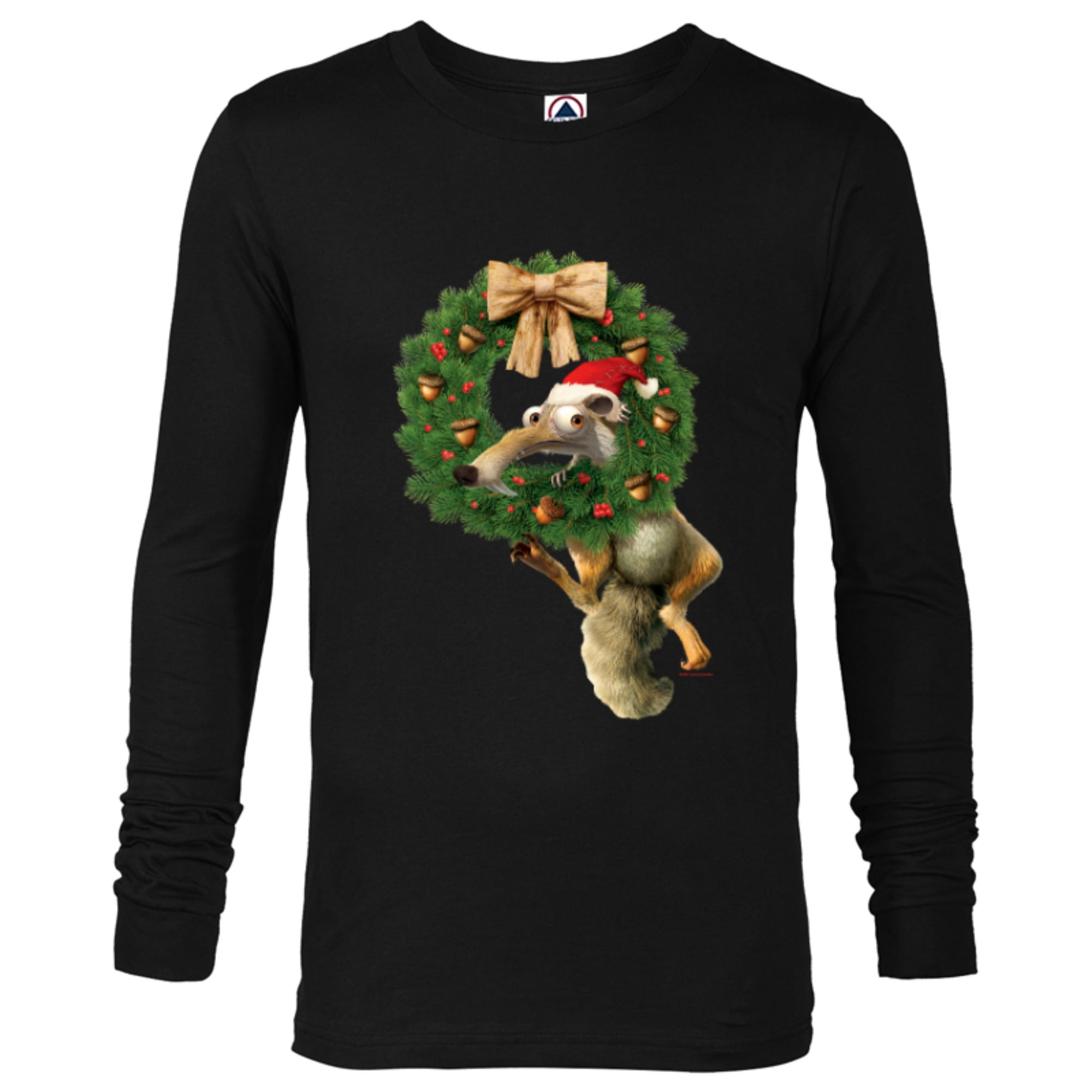 Ice Age Scrat Prehistoric Christmas Holiday Acorn Wreath - Long Sleeve ...