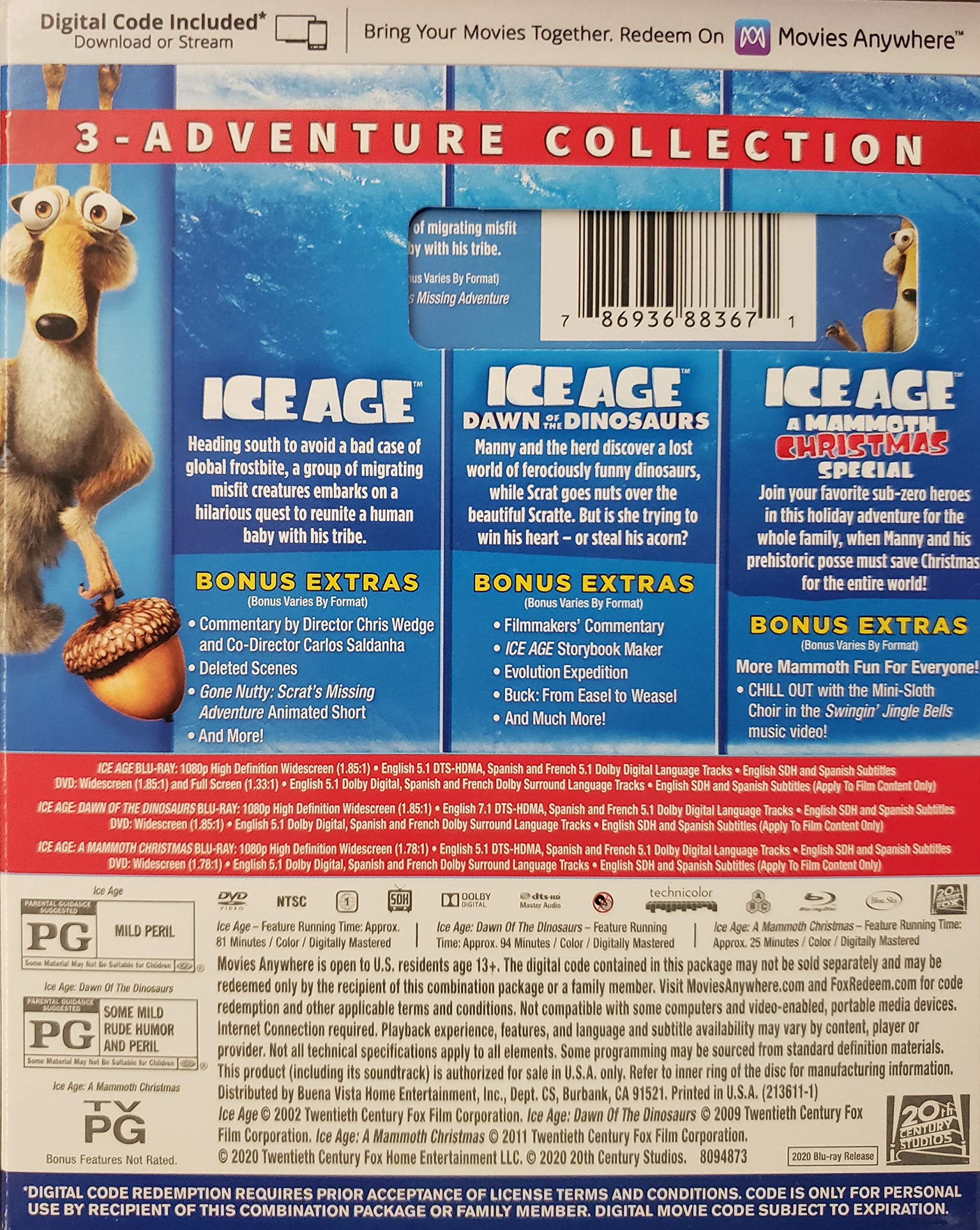 Pre-Owned Ice Age Triple Feature [blu-ray] + DVD - Walmart.com
