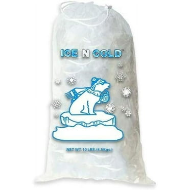 Bits N Things 20 lb. Clear Wicketed Plastic Ice Bags with Ice Print ...