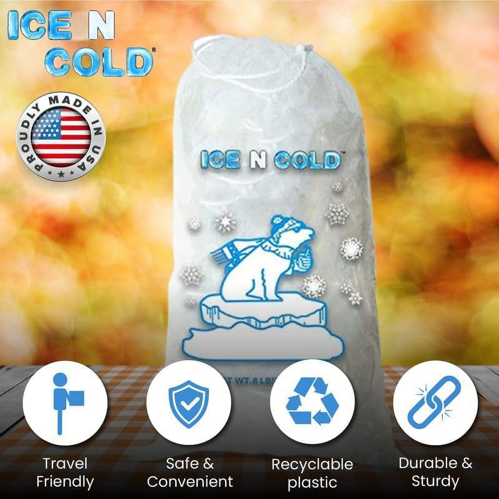 Ice Bags with Drawstring Closure | 20lb, 250ct/cs | 50 mic Thickness ...