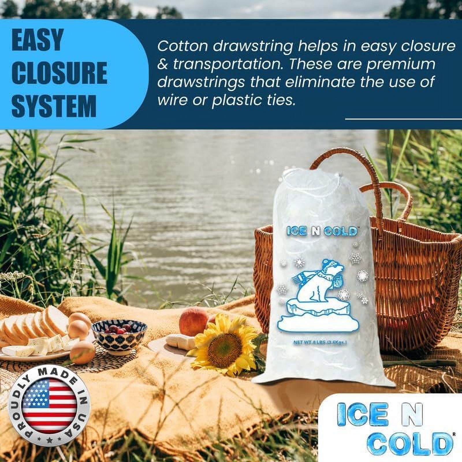 Ice Bags with Drawstring Closure | 8lb, 200ct/cs | 37 mic Thickness ...