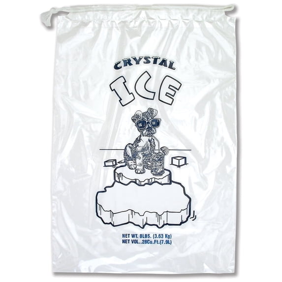Heavy Duty Freezer Plastic Ice Bags (8lb Large Pack 100) with ...