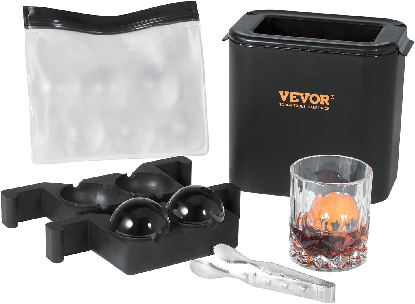 Ice Ball Maker, 2 Cavity Crystal Clear Ice Ball Maker 2.36inch Ice ...