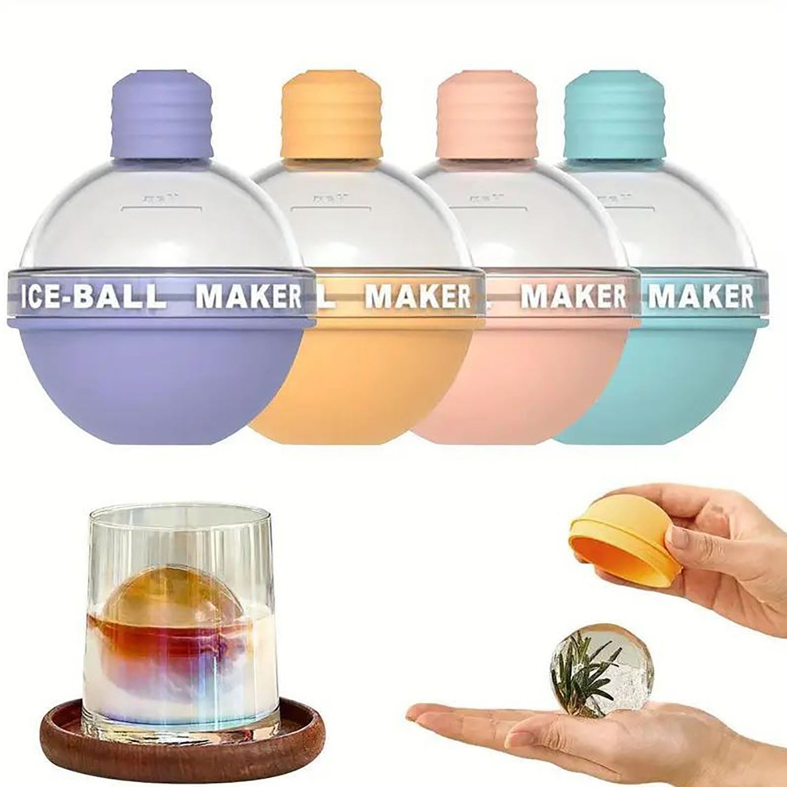 Ice Ball Maker Mold | Large Spherical Ice Tray | 6CM Round Puck Molds ...