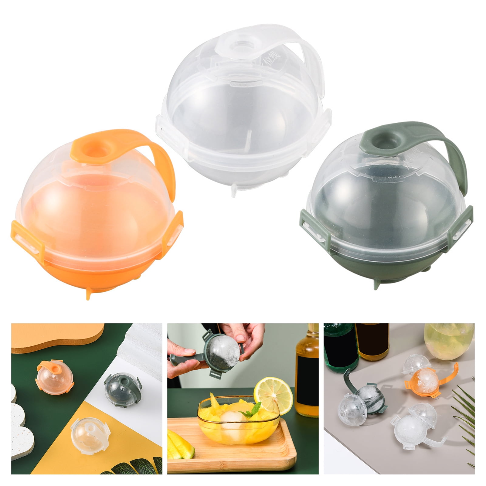 Ice Ball Maker Mold Round Quick Release Plastic Whiskey Chilling Ice ...
