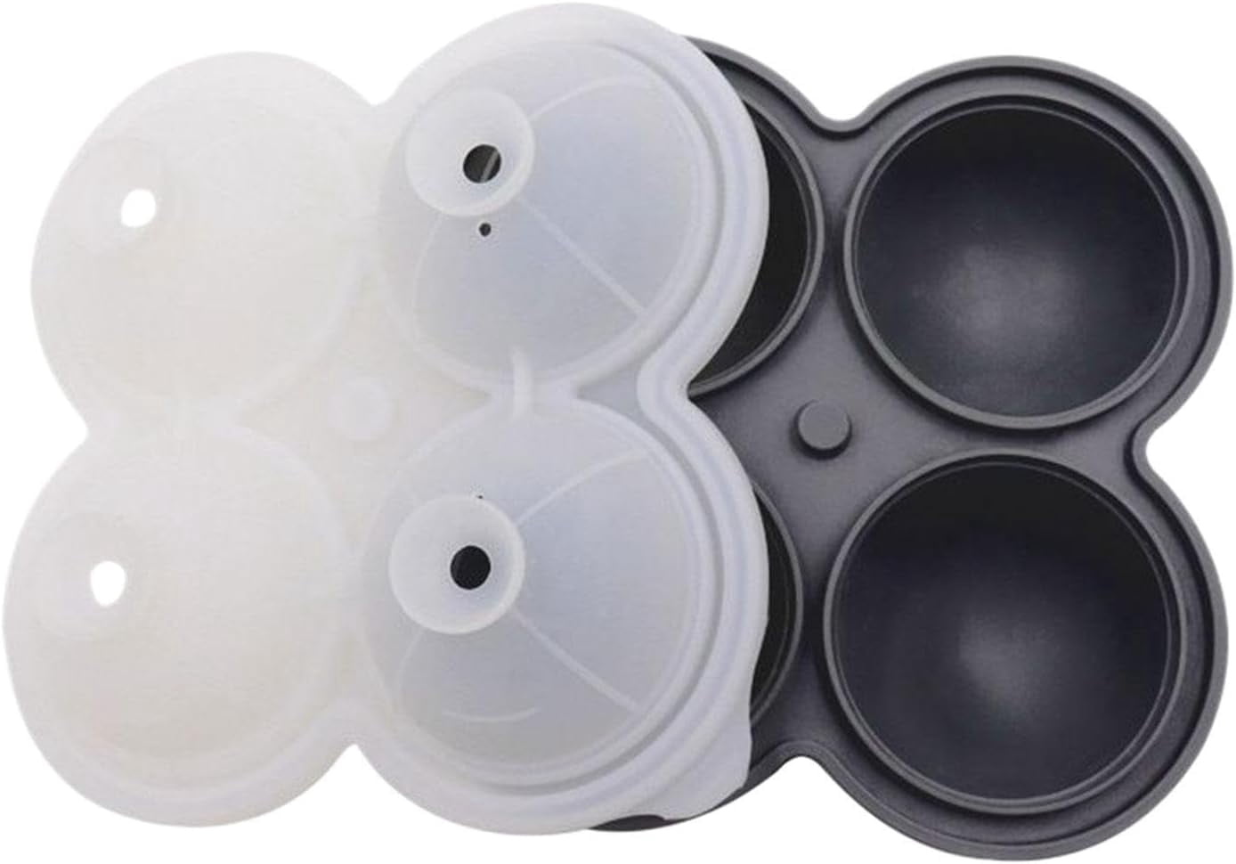 Ice Ball Mold, Silicone, 4-Cavity, Nonstick, for Whiskey, Cocktail ...