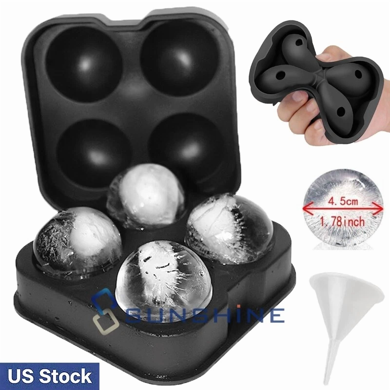 Ice Balls Maker Round Sphere Tray Mold Cube Whiskey Cocktails Silicone ...