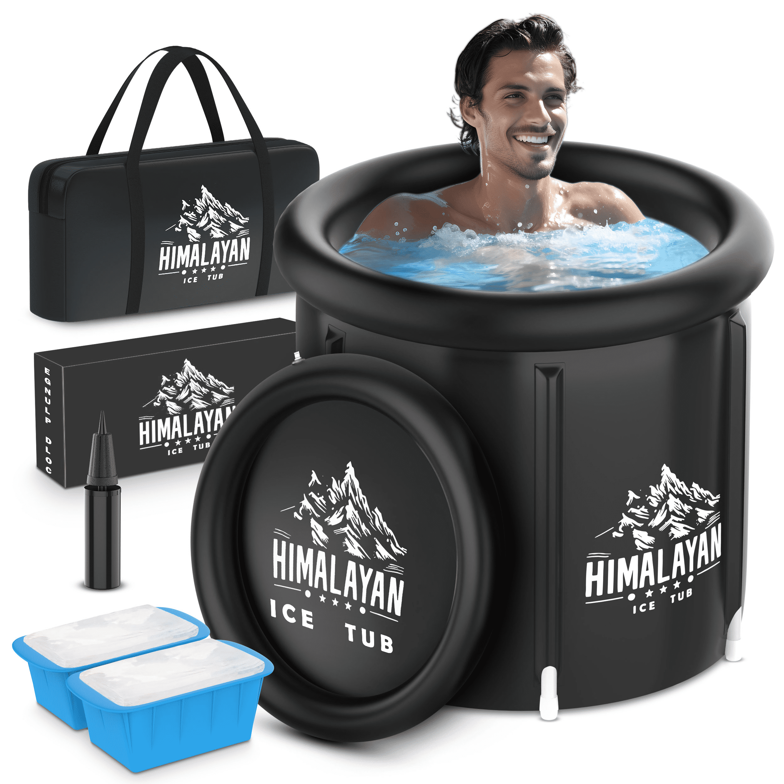 Ice Bath Tub with 2 8 lbs Ice Block Mold - 106 gal 31.5’’ XL Ice Pod ...