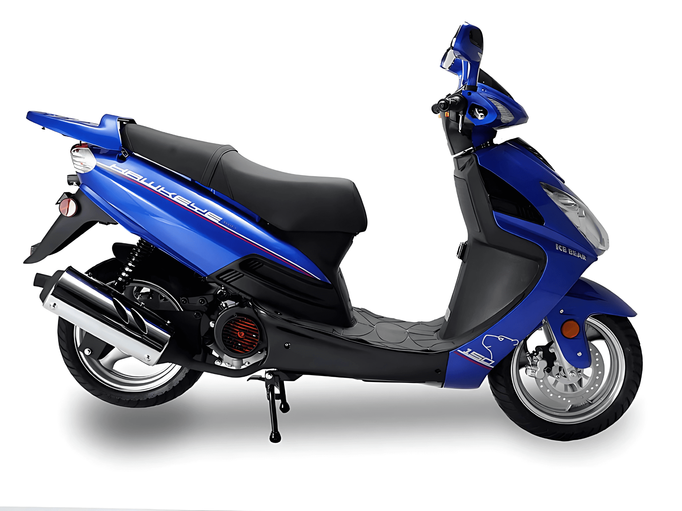 Ice Bear Hawkeye PMZ150-3C 150cc Gas Powered Scooter with Front Disc ...