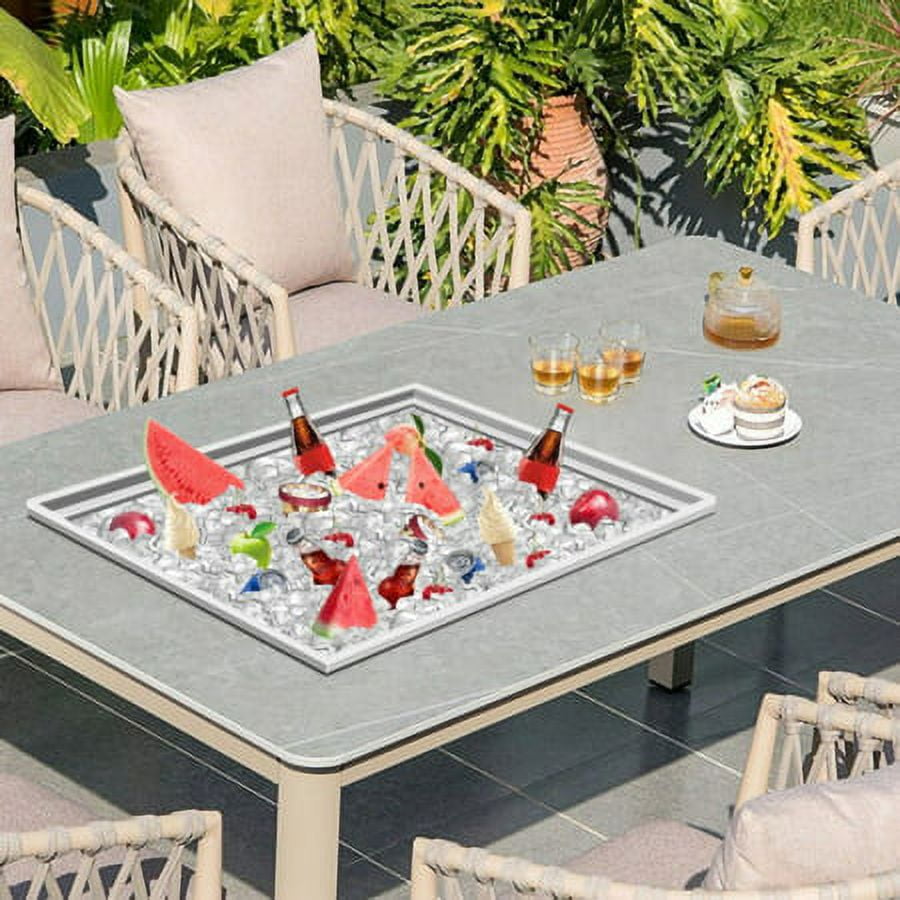 Ice Bin Stainless Steel Ice Cooler 47L Ice Chest Cool w/ Cover Drop-in ...