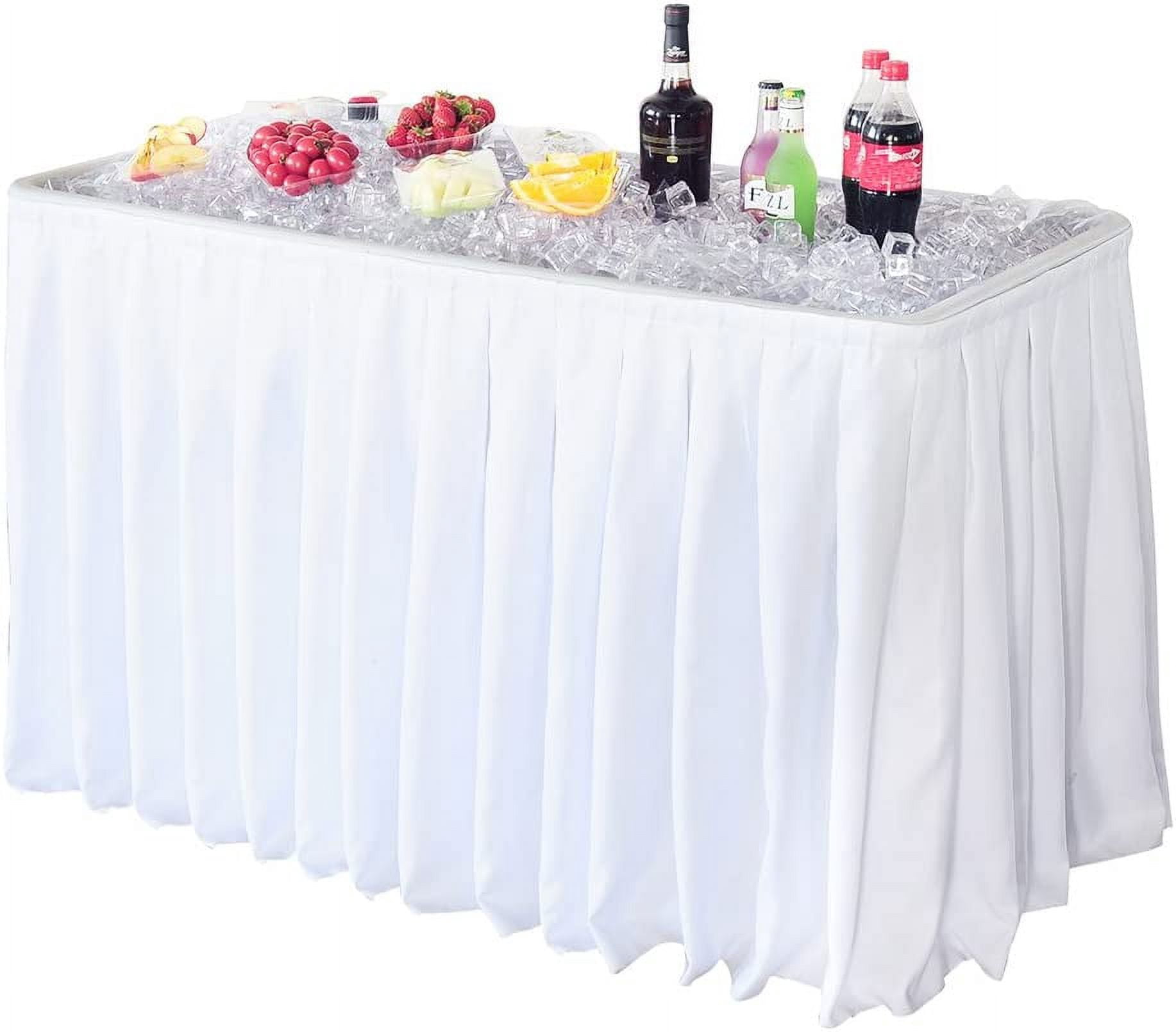 Ice Bin Table with Skirt - Portable Folding Tailgating Table for Ice ...