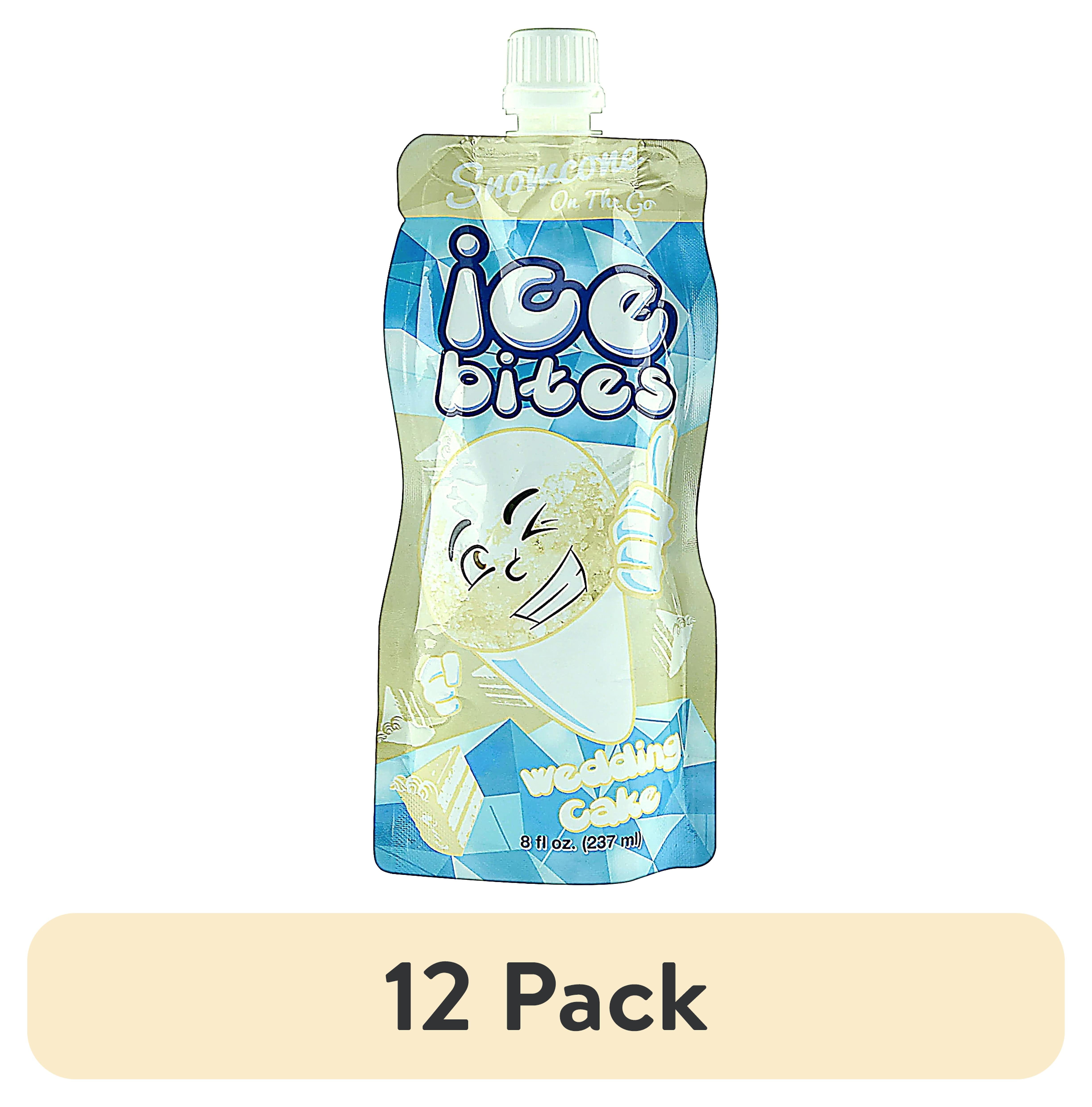 (12 pack) Ice Bites Flavored Ice Snowcone on The Go, Wedding Cake, 8 fl ...