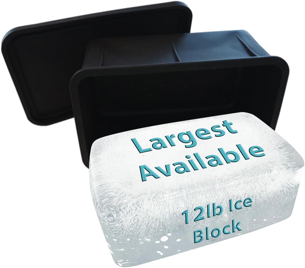 Ice Block Form With Lid Makes 12 Lb. Ice Cube 11" x 7" x 5" Largest ...