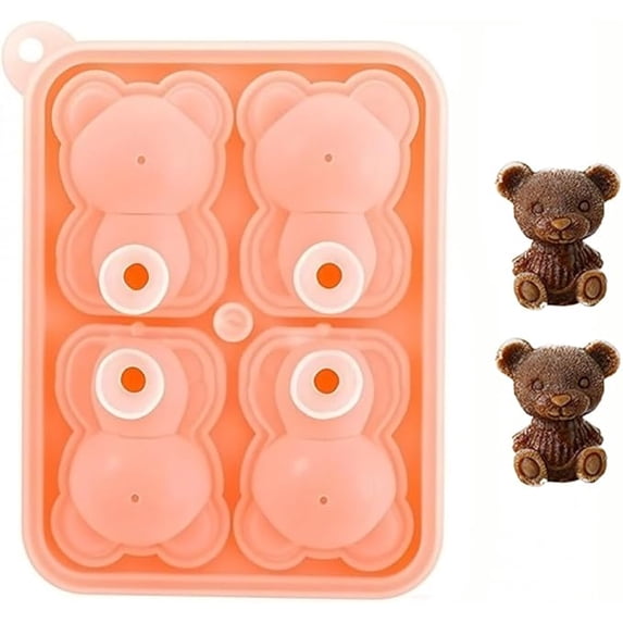 Ice Block Mold, Bear Shape Tray, Multiple Cavity Chilled Liquid Maker ...