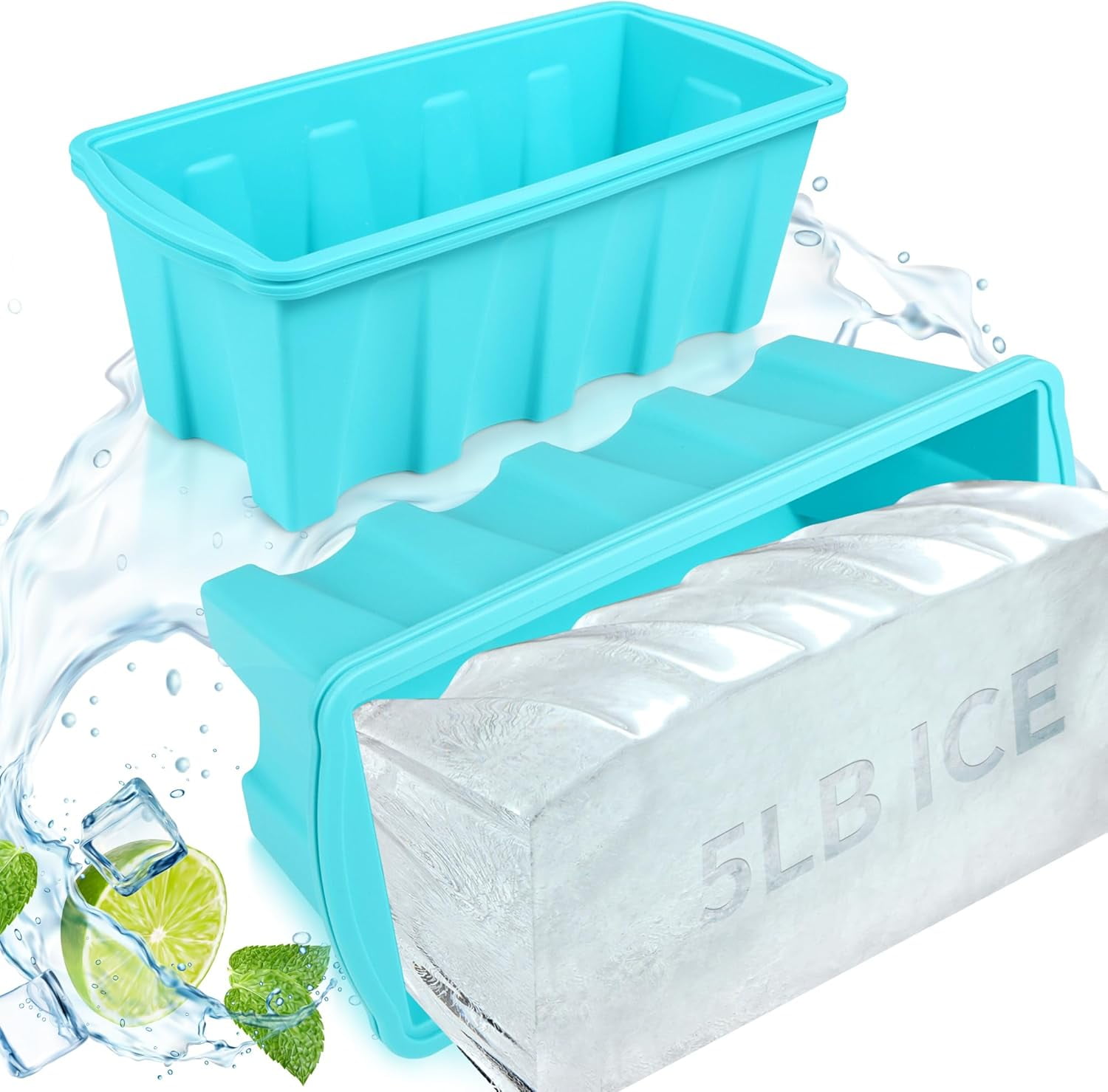 Ice Block Mold for Ice Bath - Extra Large Ice Block Mold,2-Pack Ice ...