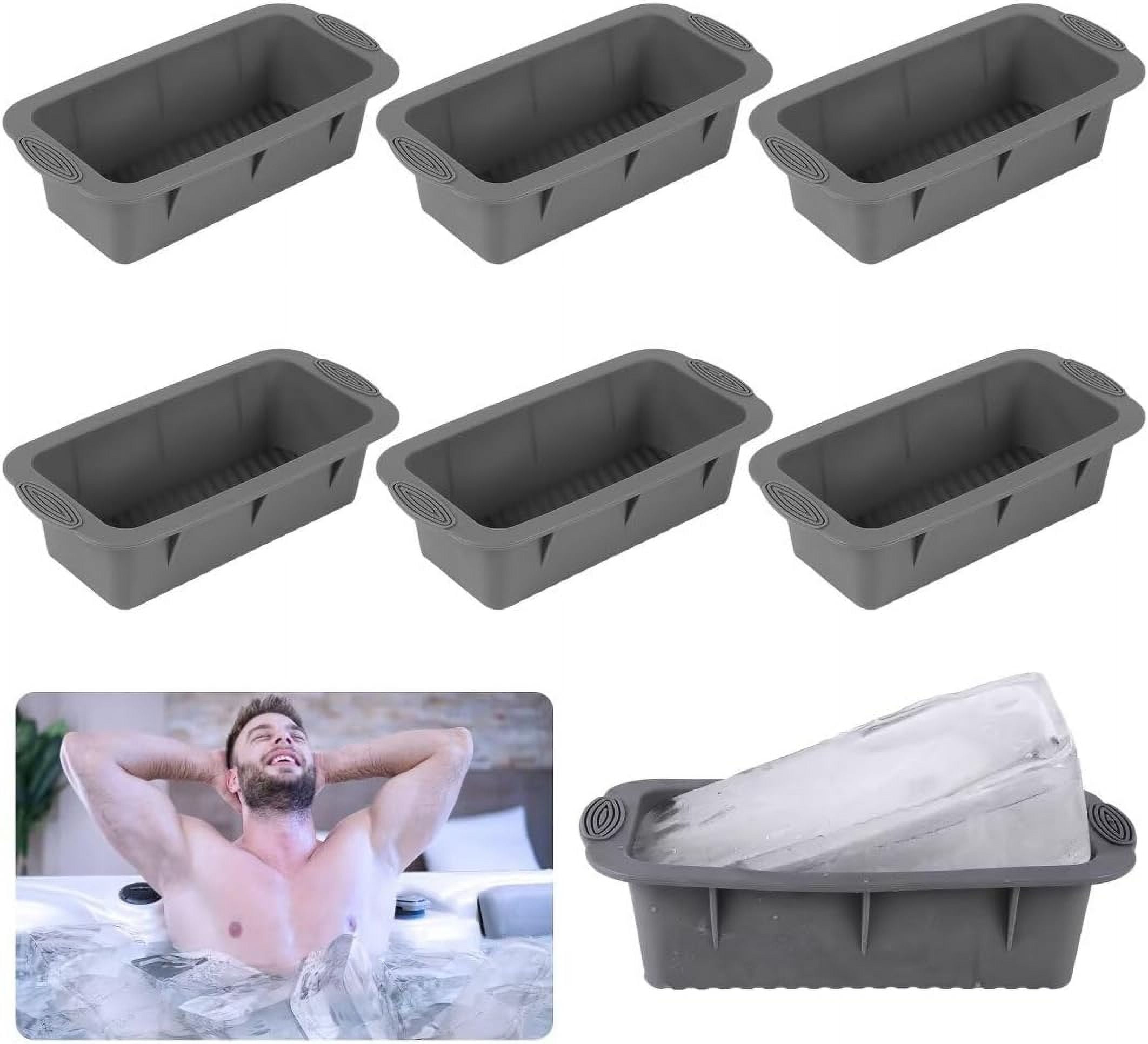 Ice Block Mold for Ice Bath,6 Pack 15lbs Large Ice Cube Molds ...