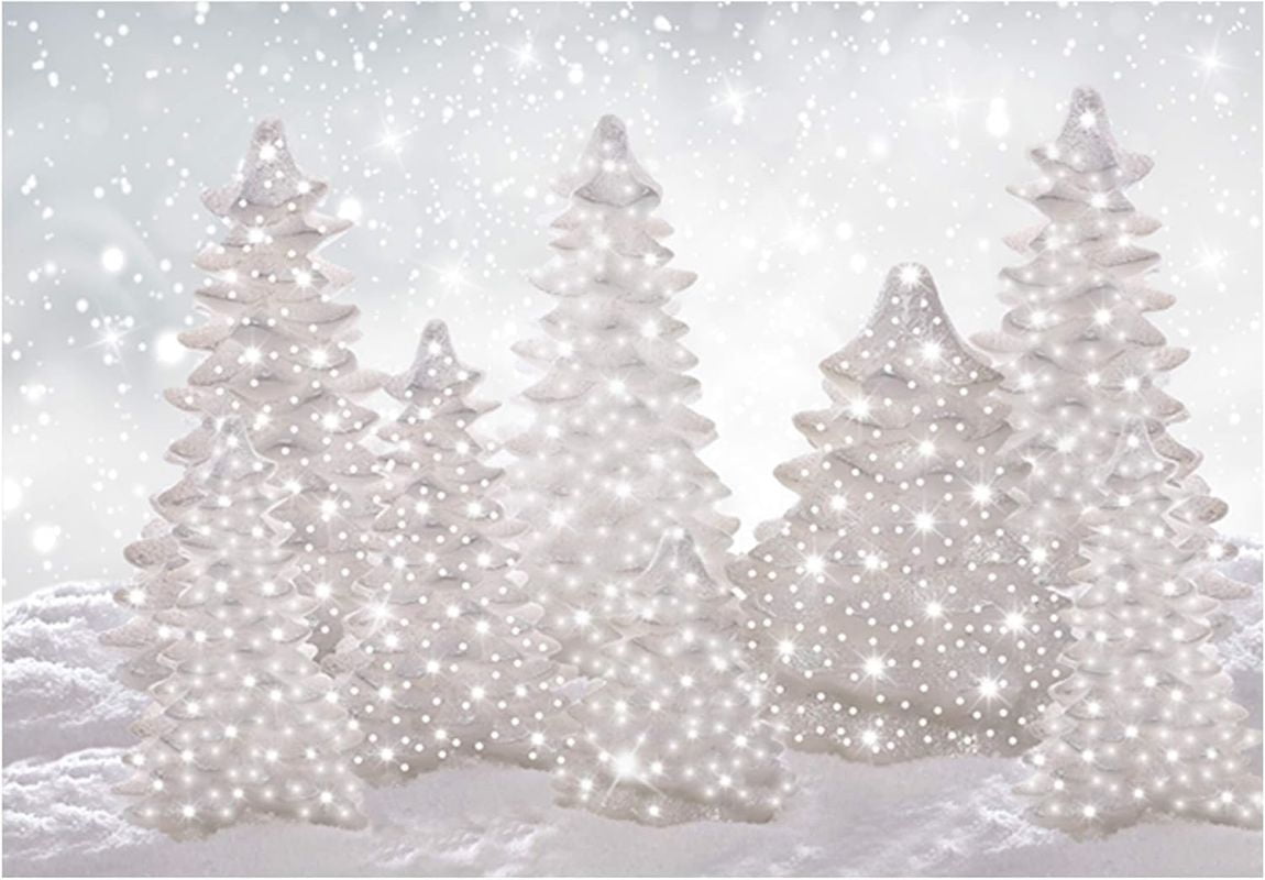 Ice Blue Winter Backdrop Party ration Banner White Snowflake Snowfall ...