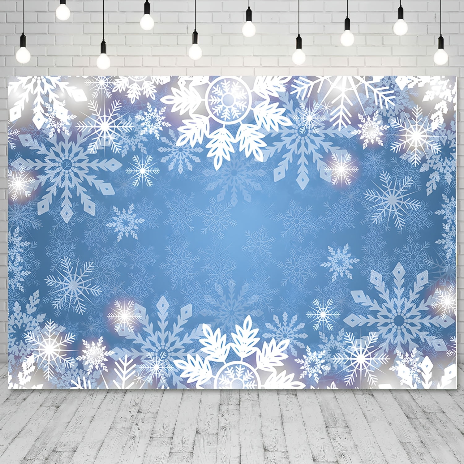 Ice Blue Winter Snowflake Backdrop Winter Wonderland Birthday Baby ...