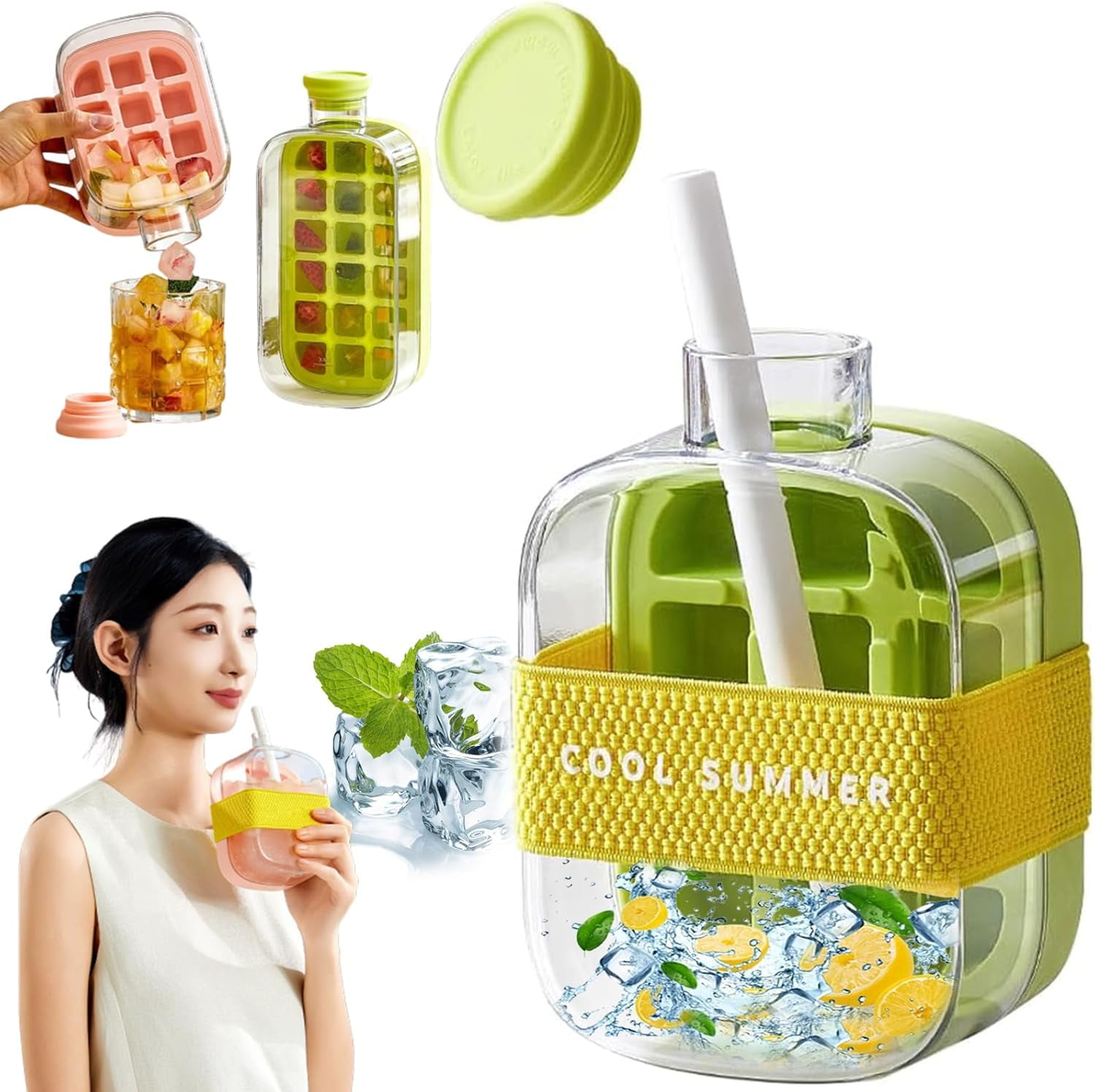 Ice Bottle Cup, Ice Cube Bottle, Water Bottle Ice Cube Tray, Cool ...