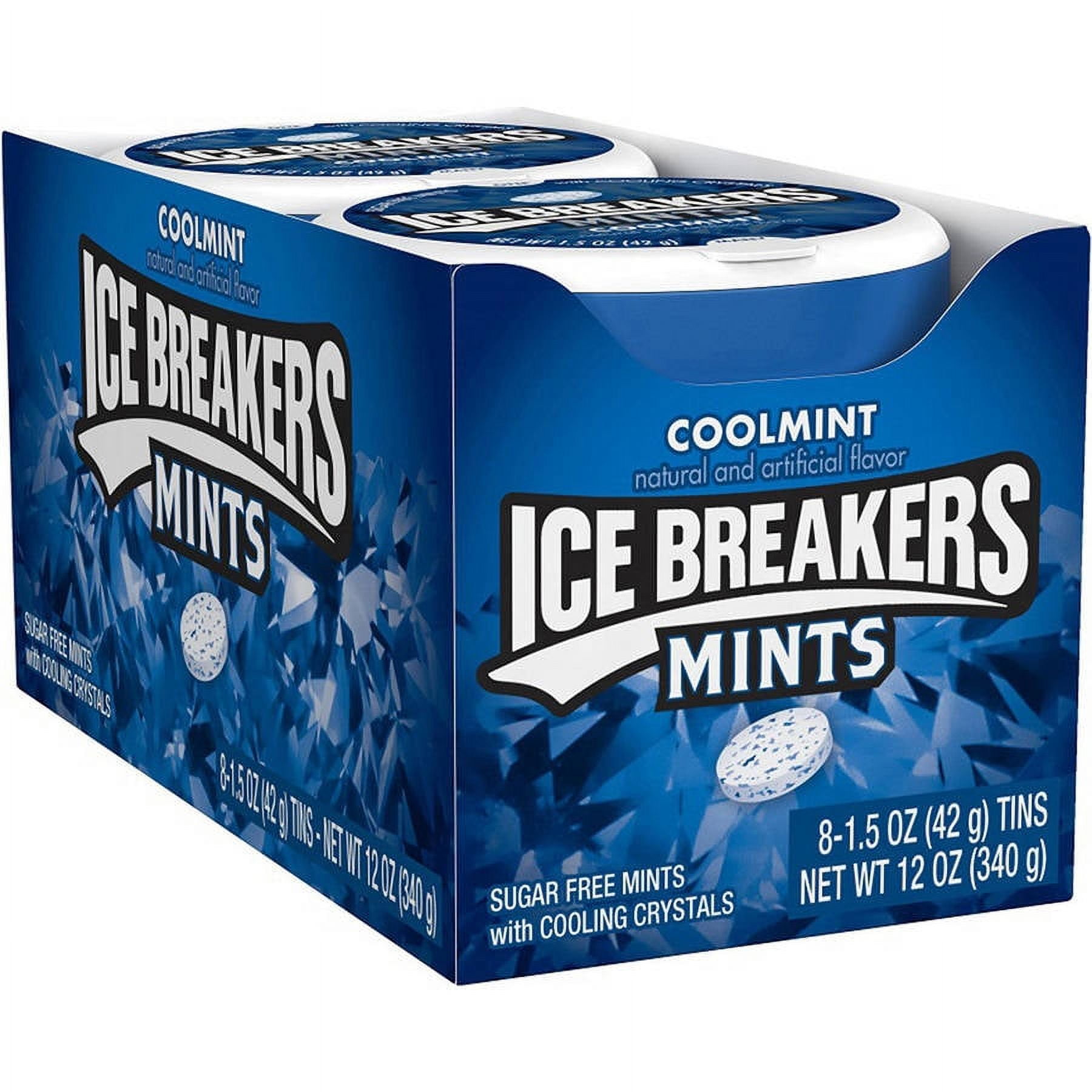 Ice Breakers Sugar-Free Cool Mint Tins, Refreshing Flavor Crystals, 1.5 ...