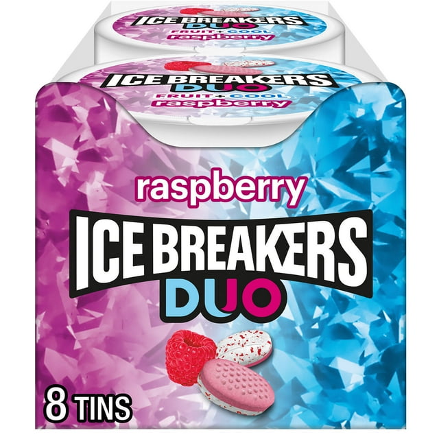Ice Breakers Duo Raspberry Flavored Sugar Free Mints with Cooling ...