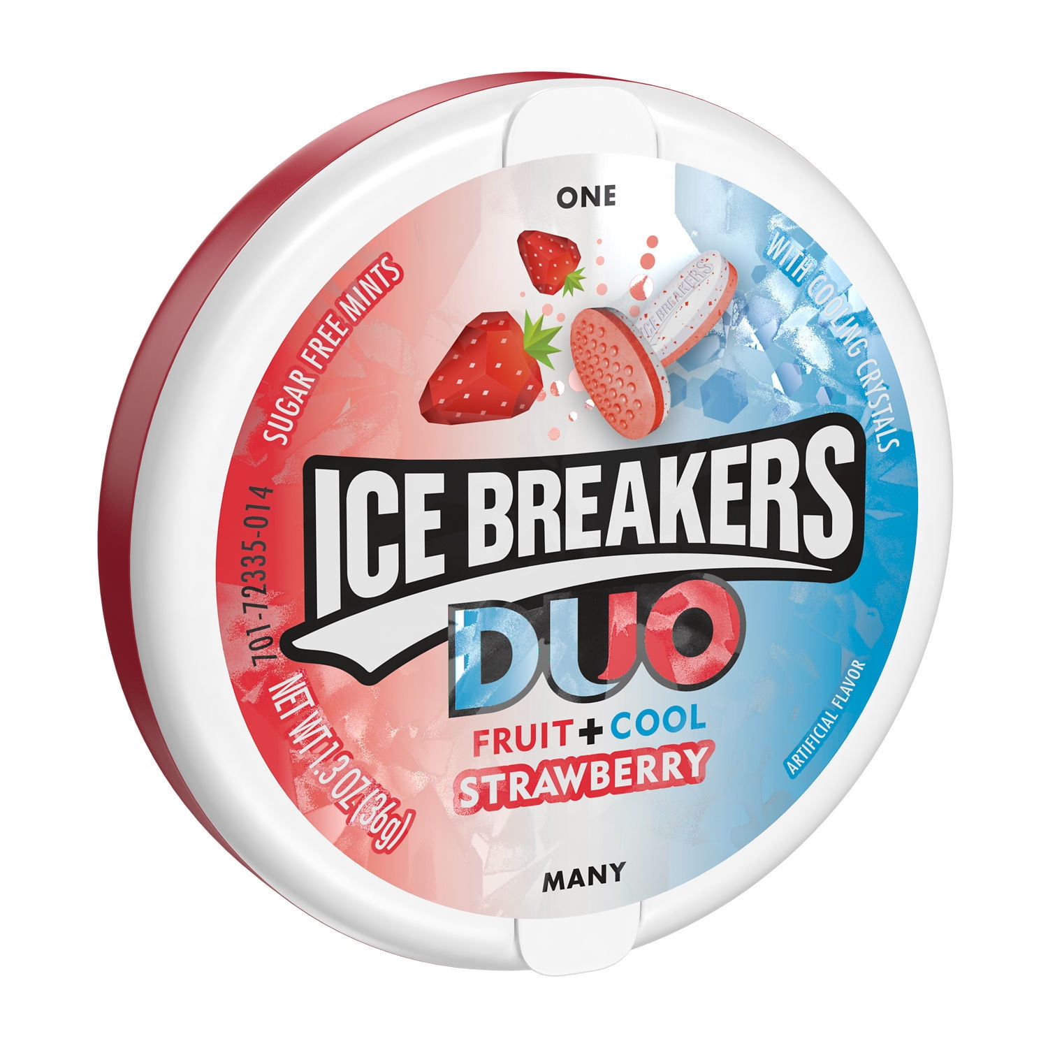Ice Breakers Duo Fruit Plus Cool Strawberry Sugar Free Mints, Tin 1.3 ...