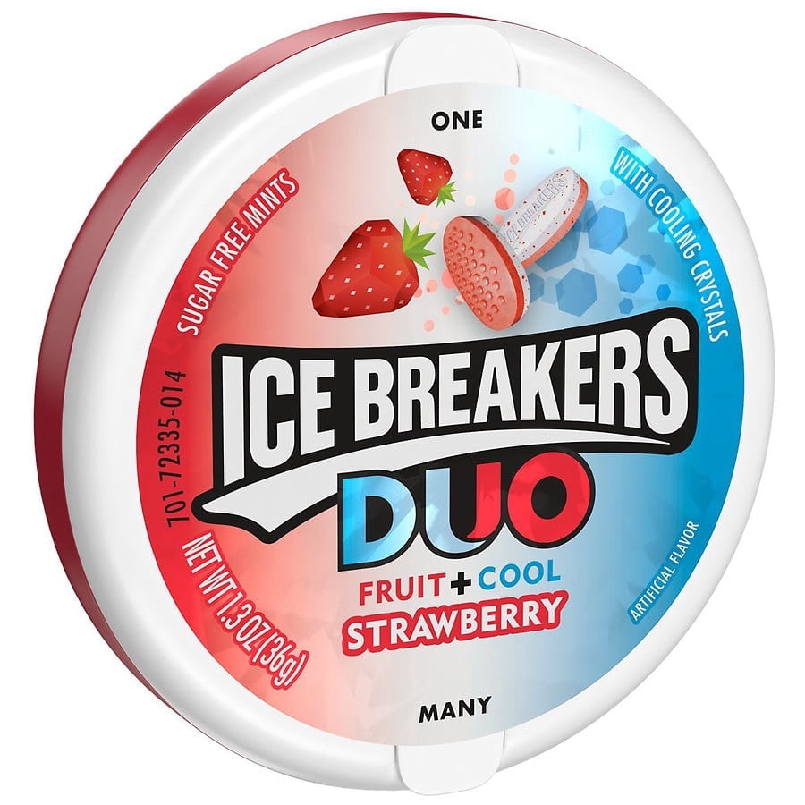 Ice Breakers Duo Sugar Free Breath Mints Strawberry Flavored 1.3 oz ...