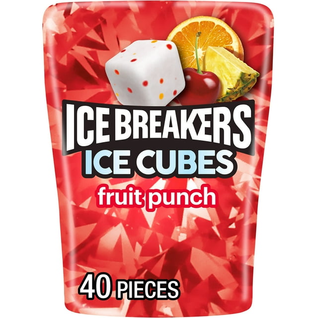 Ice Breakers Ice Cubes Fruit Punch Sugar Free Chewing Gum, Bottle 3.24 ...
